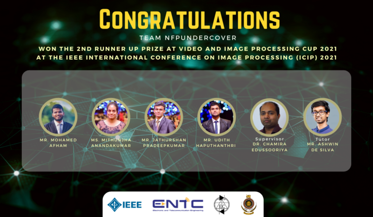 ENTC Team Becomes the 2nd Runners Up of the IEEE Video and Image ...